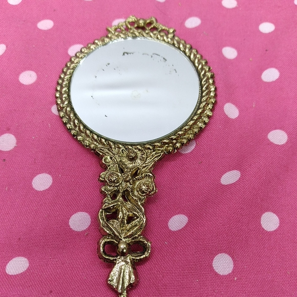 Vintage | Accents | Vintage Victorian Compact Handheld Mirror Small P ...